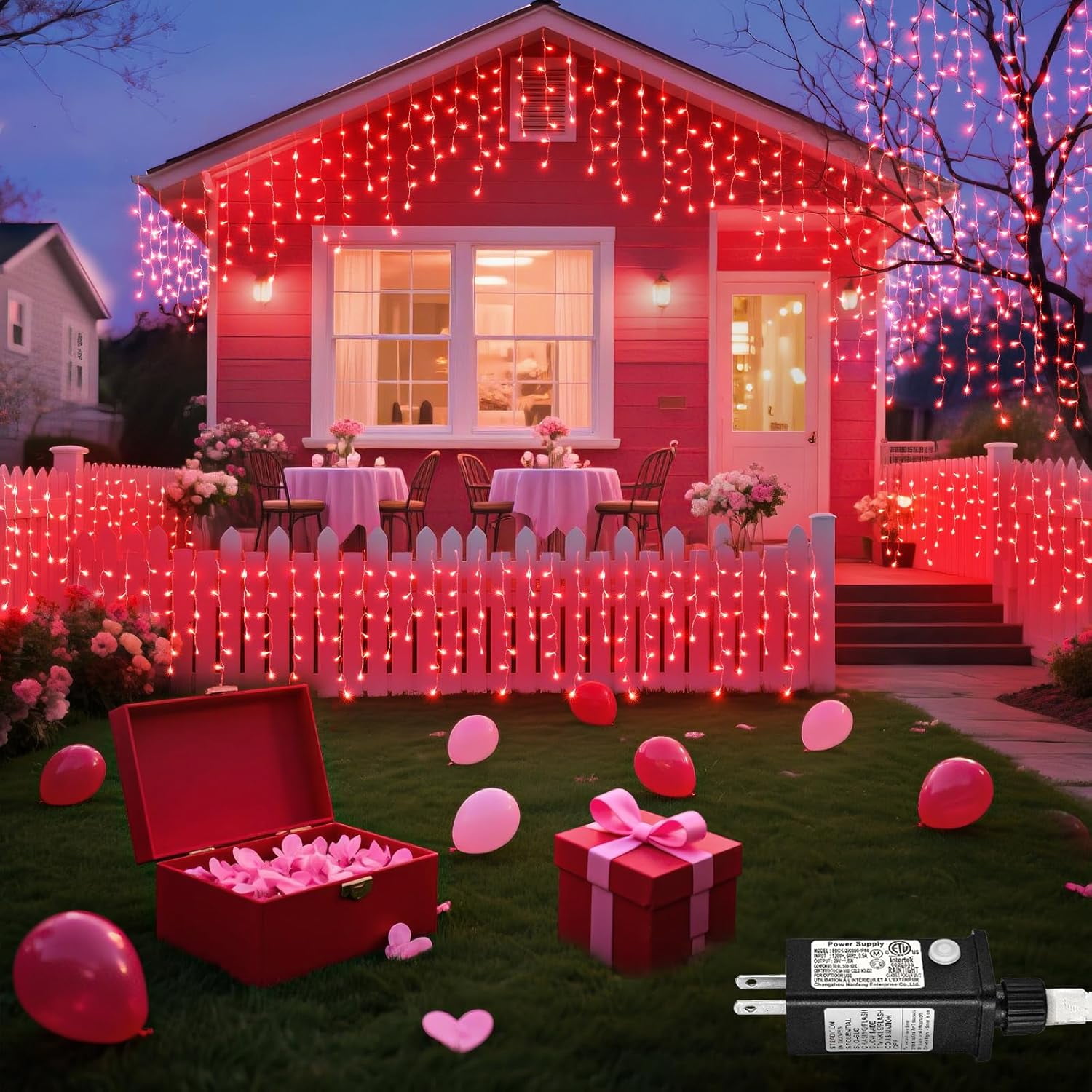 MaxxMarket Red Christmas Lights Outdoor, 33ft 400 LED Icicle Lights for ...