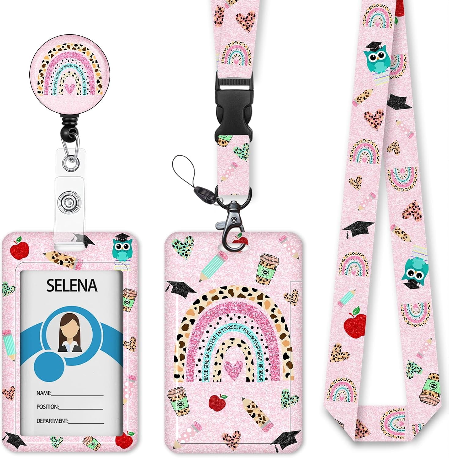 MaxxMarket Teacher Life Lanyards for ID Badges Name Tags ID Card Holder ...