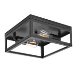 Maxxima 12” 2-Light Indoor / Outdoor Flush Mount Ceiling Light Fixture ...