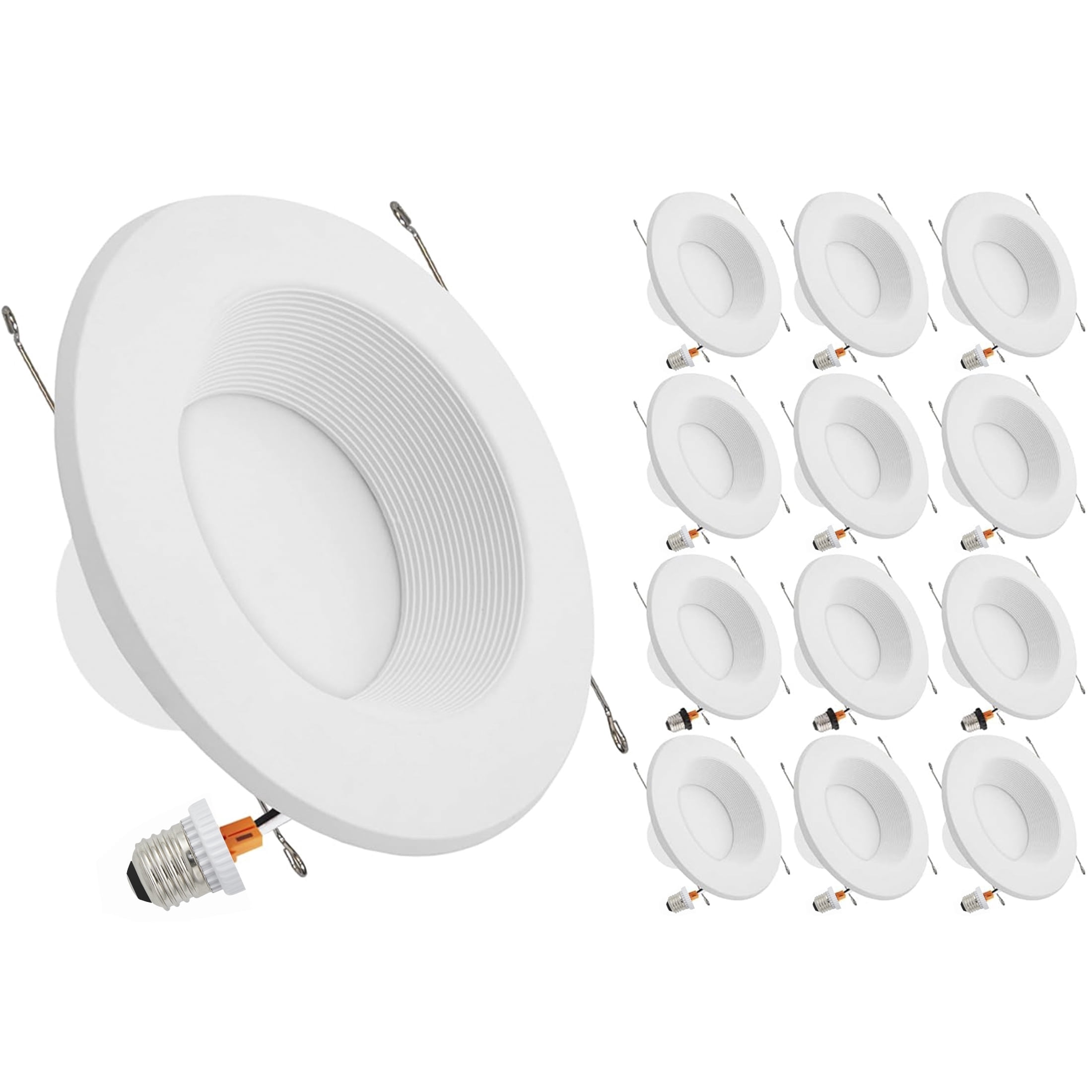 Maxxima 12 Pack 5 in. & 6 in. 5 CCT Retrofit Recessed LED Downlight ...
