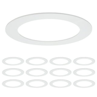 Uxcell 3.6" ID 4.9" OD Goof Rings for Recessed Light Gloss White Goof ...