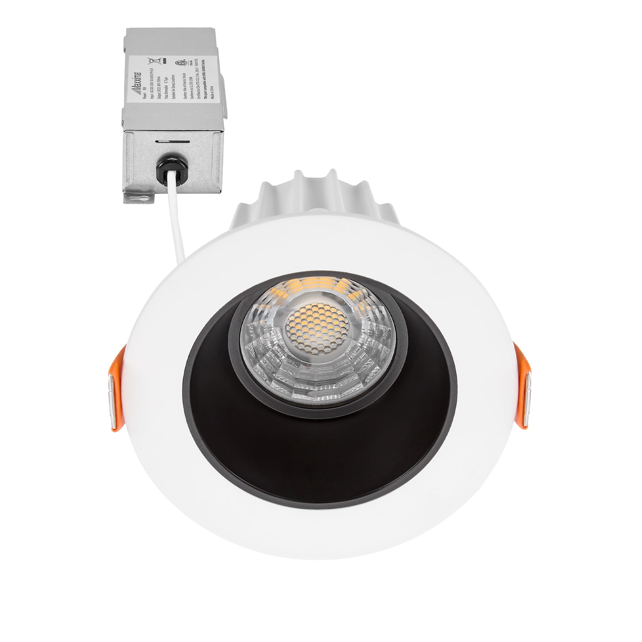 Maxxima 2 in. Slim Round Recessed Anti-Glare LED Downlight, White Trim ...