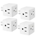 Maxxima 3-Way Grounded Outlet Cube Adapter - Multi-Plug Extender ...