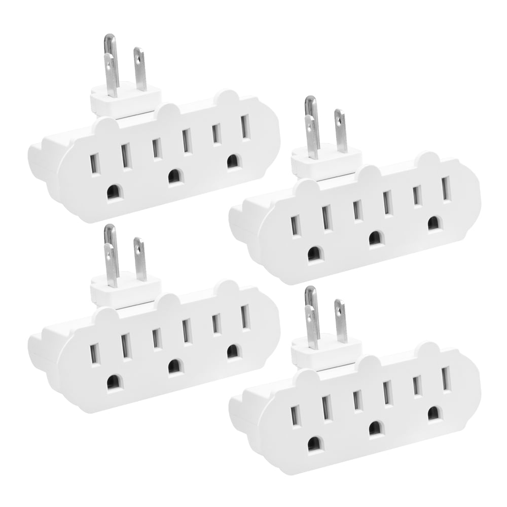 Maxxima 3-Outlet Grounded Swivel Wall Plug Adapter, 180-Degree ...