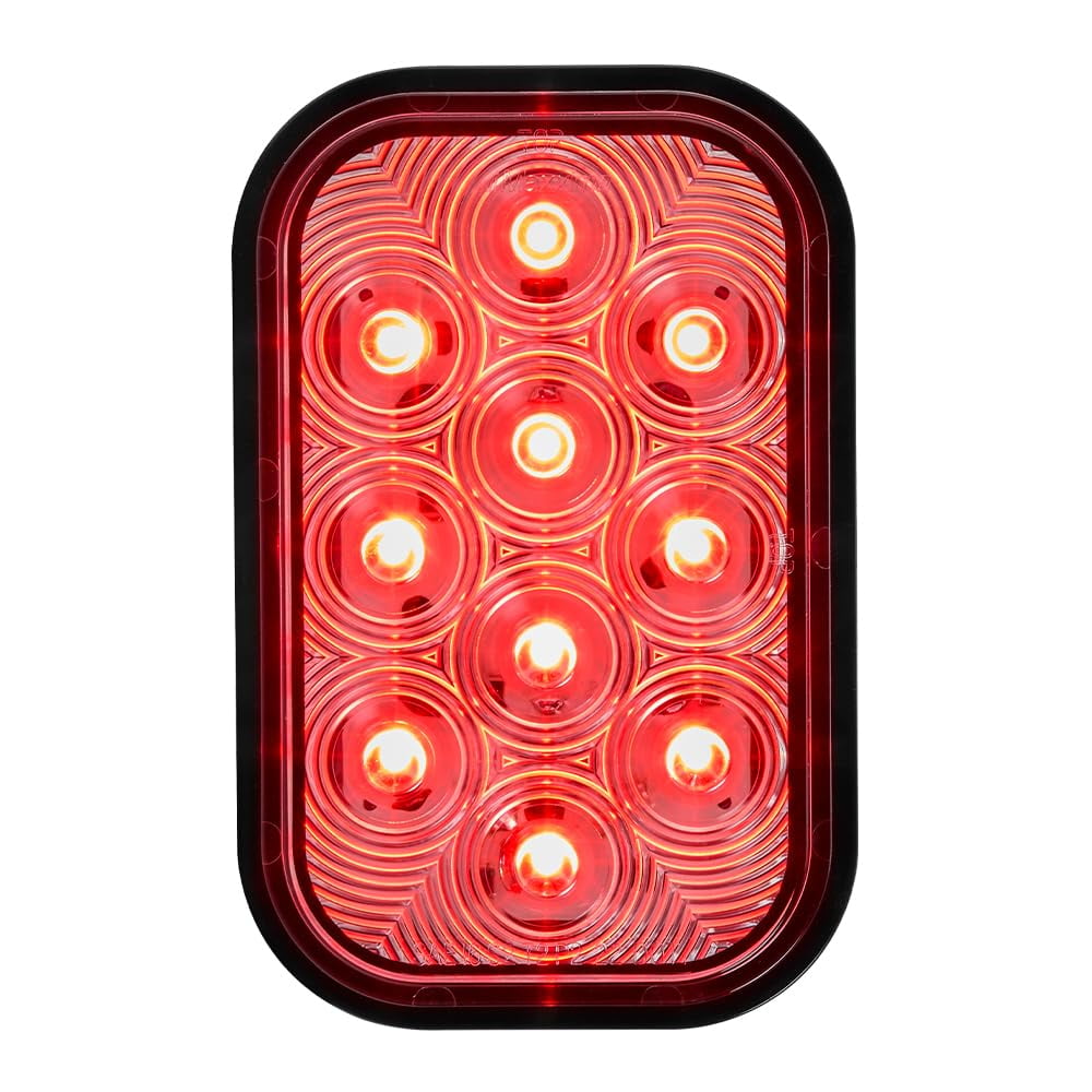 Maxxima 3x5 Rectangular LED Stop/Tail/Turn for Trucks and Heavy Duty, Red Clear Lens C33 ...