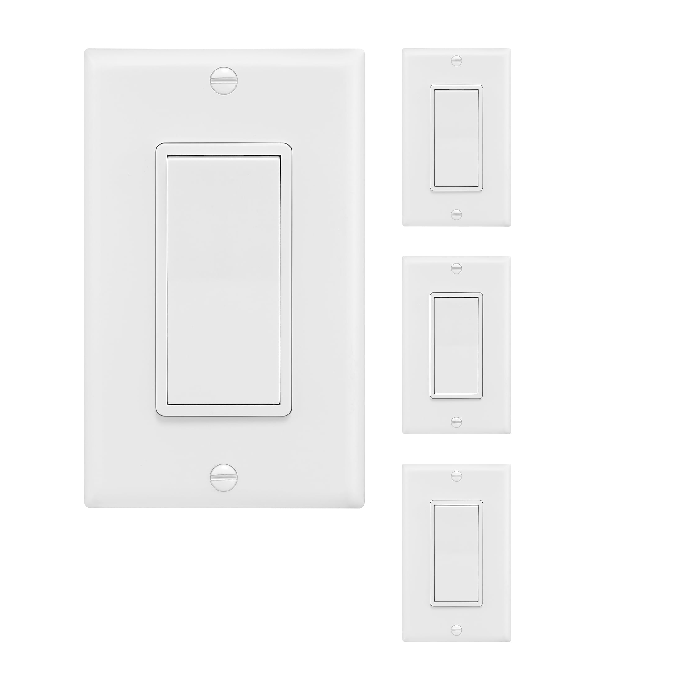 Maxxima 4-Way Single Pole Decorative Paddle Rocker Light Switch 15A ...