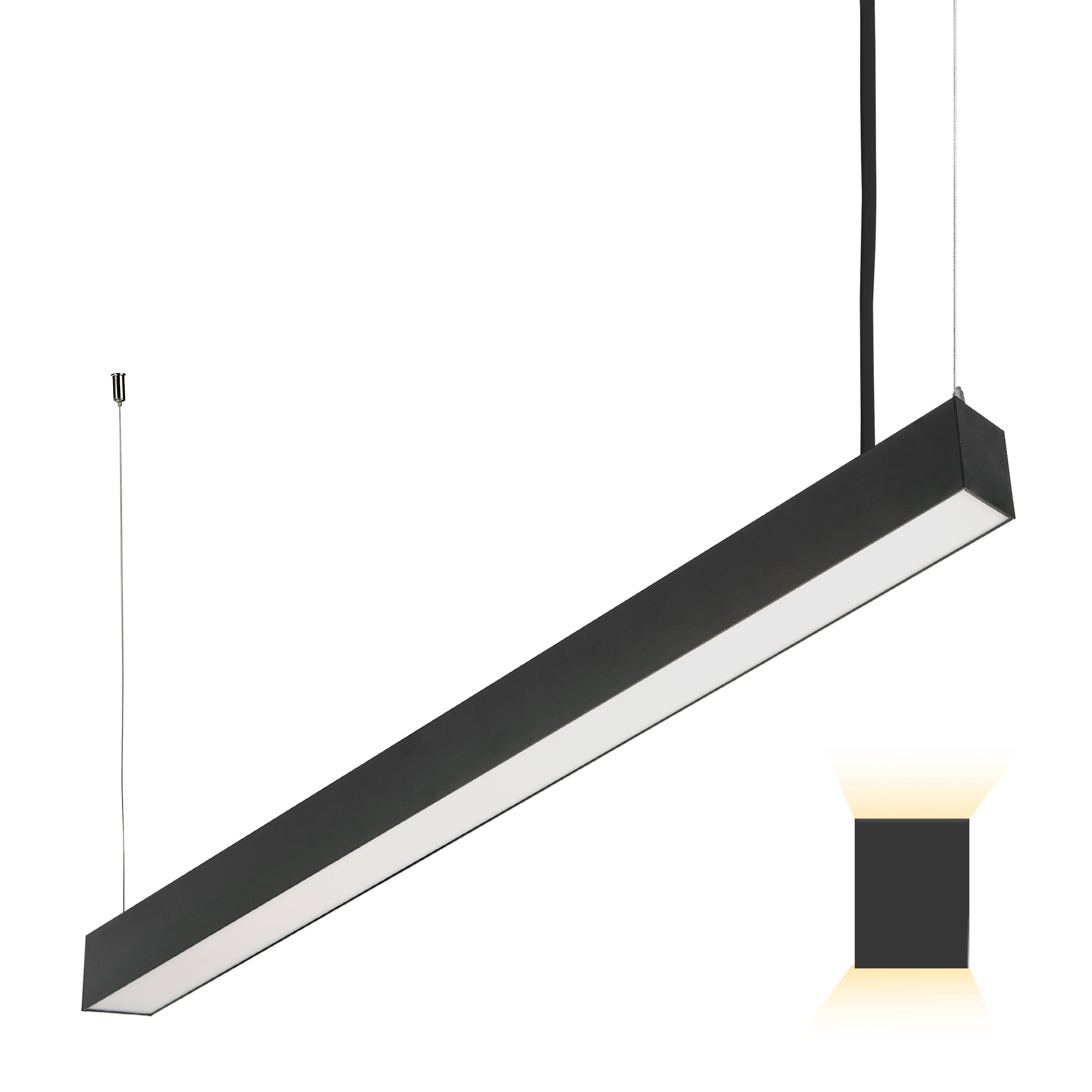 Maxxima 4 ft. LED Black Linear Up / Down Light Fixture, 3 CCT 3500K ...