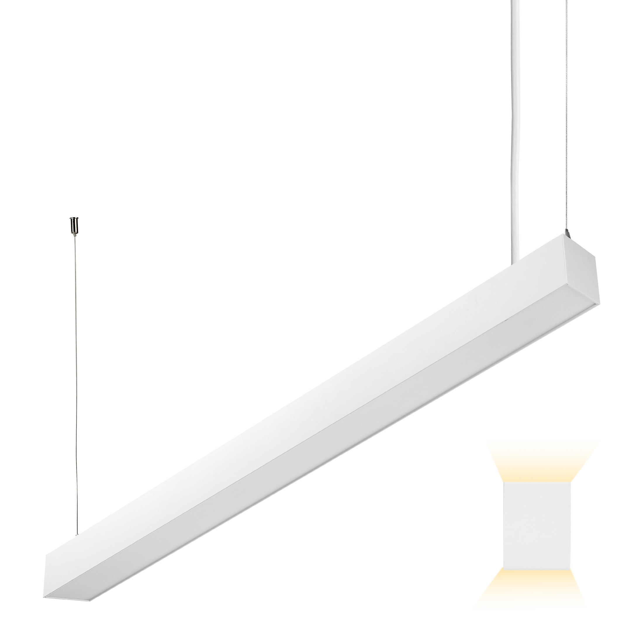Maxxima 4 ft. LED Linear Up / Down Light Fixture, 3 CCT 3500K-5000K ...