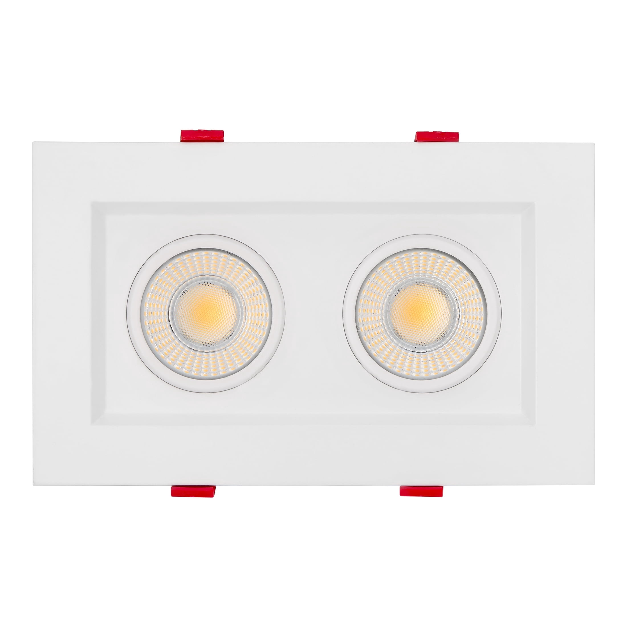 Maxxima 4 in. 2 Head LED Slim Square Recessed Anti-Glare Gimbal ...