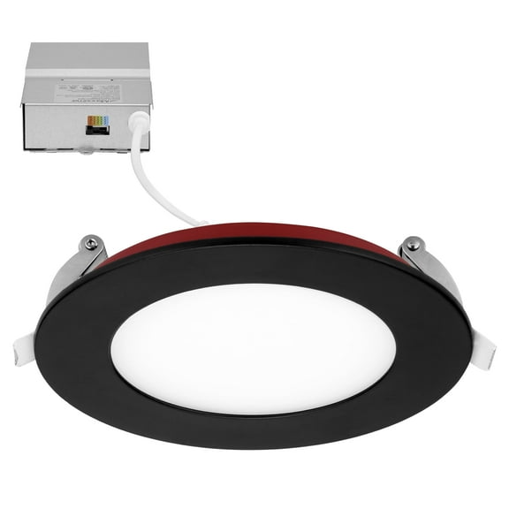 ASIASN-4 in. 5 CCT Retrofit Recessed Square LED Downlight, Black Trim ...