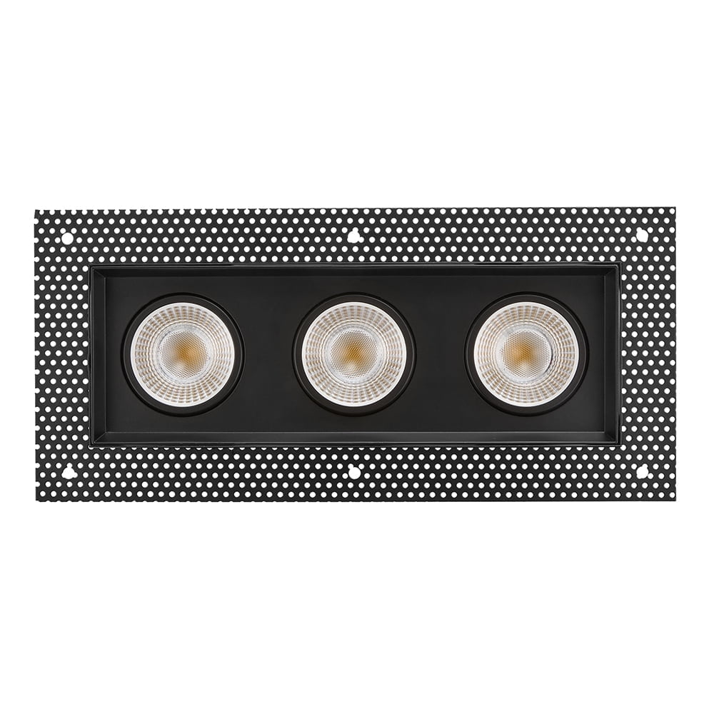 Maxxima 4 in. 3 Head Trimless LED Slim Square Recessed Anti-Glare ...