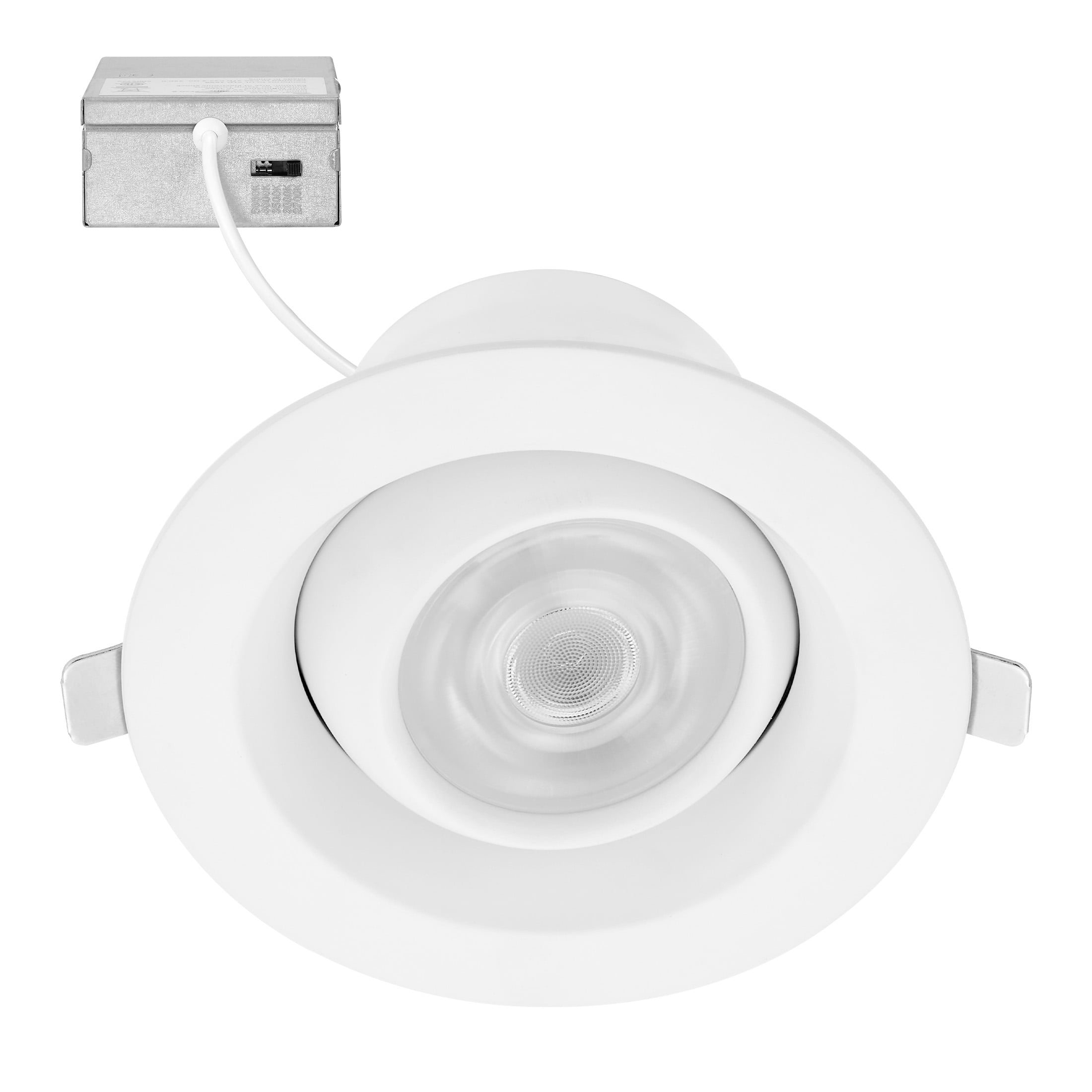 Maxxima 4 in. 5 CCT Adjustable LED Slim Eyeball Gimbal Downlight, 950 ...