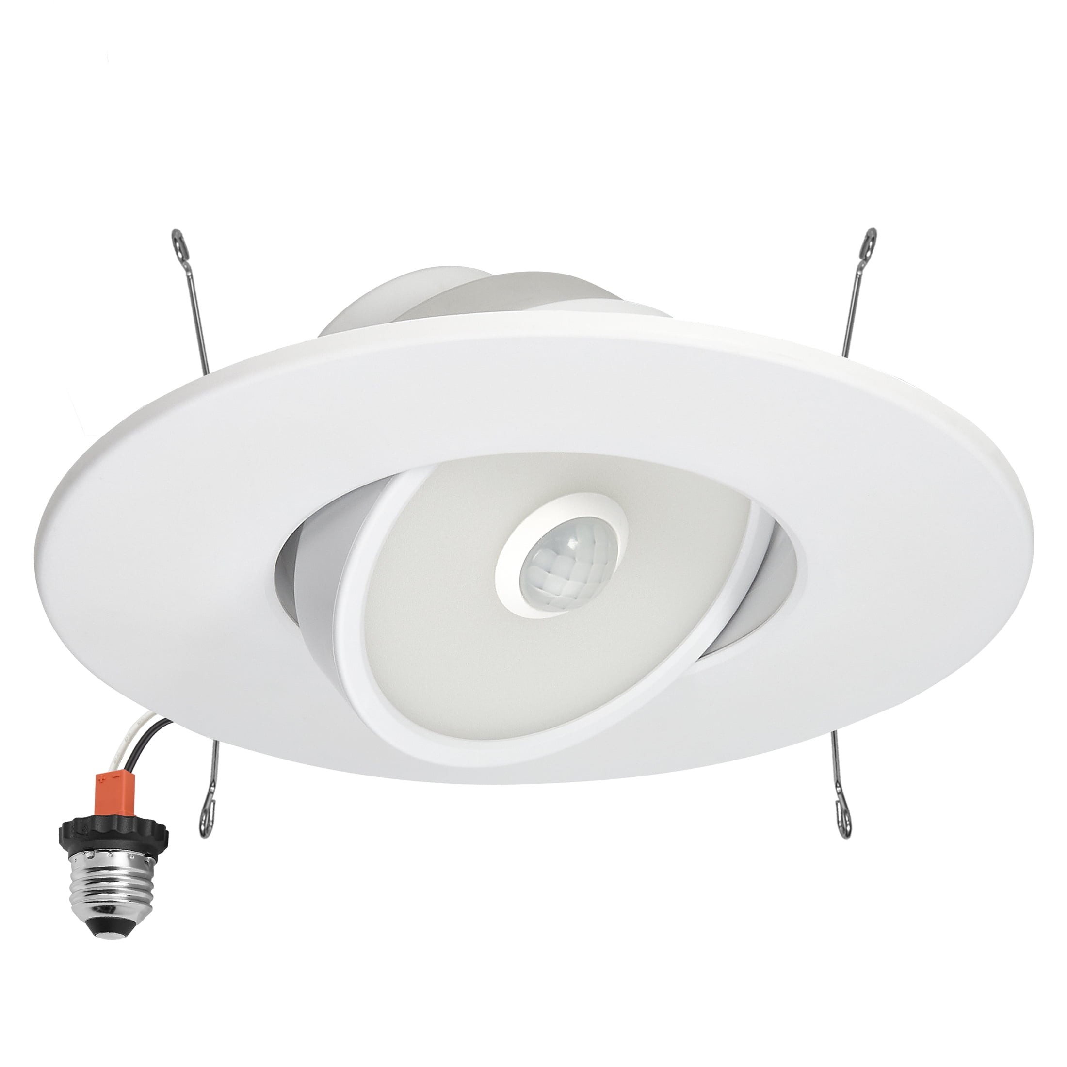 Maxxima 5 in. and 6 in. Adjustable Retrofit Recessed LED Motion Sensor ...