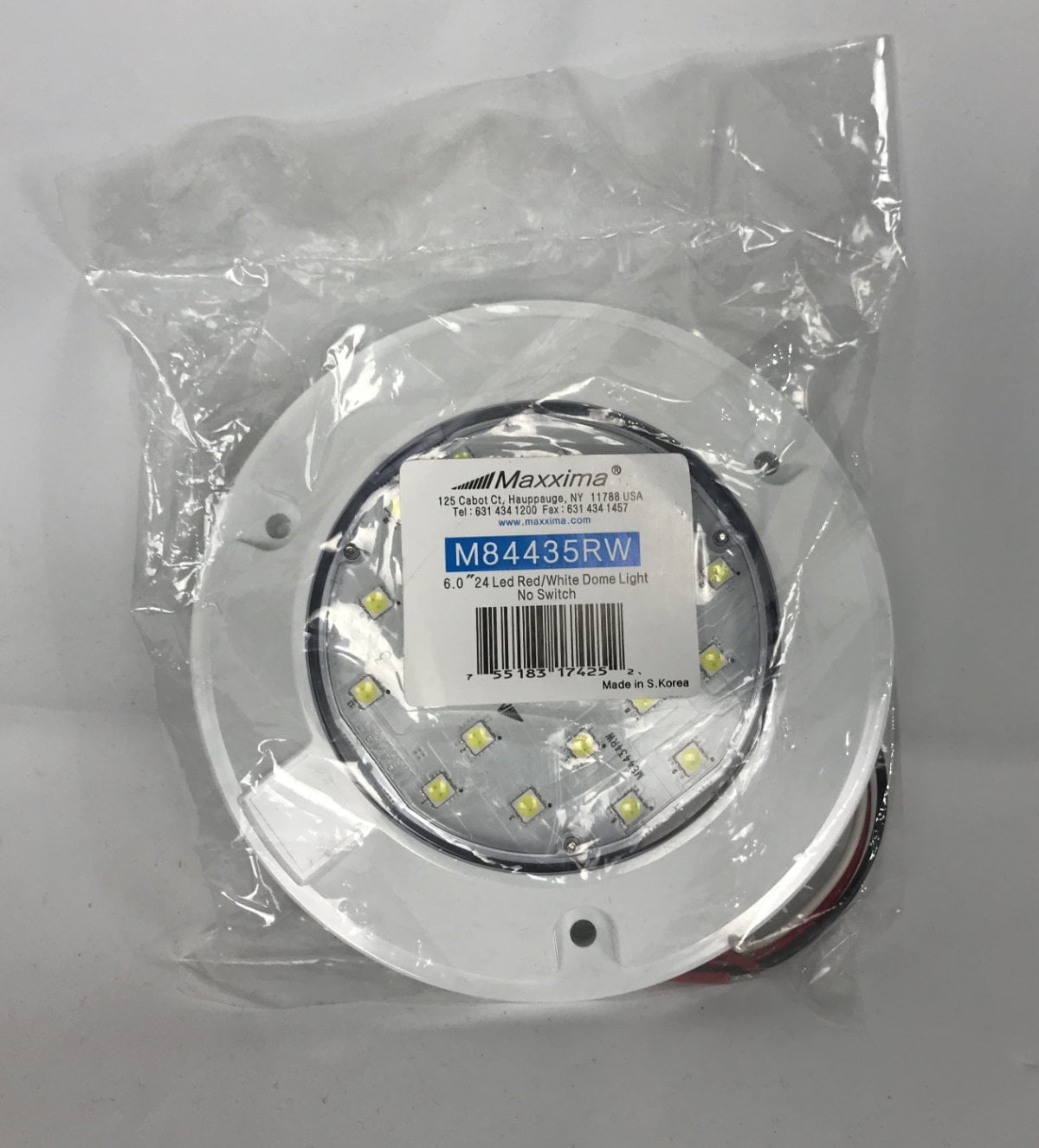 Maxxima 6" LED Red / White Dome Light (24 LED) No Switch ~ M84435RW ...