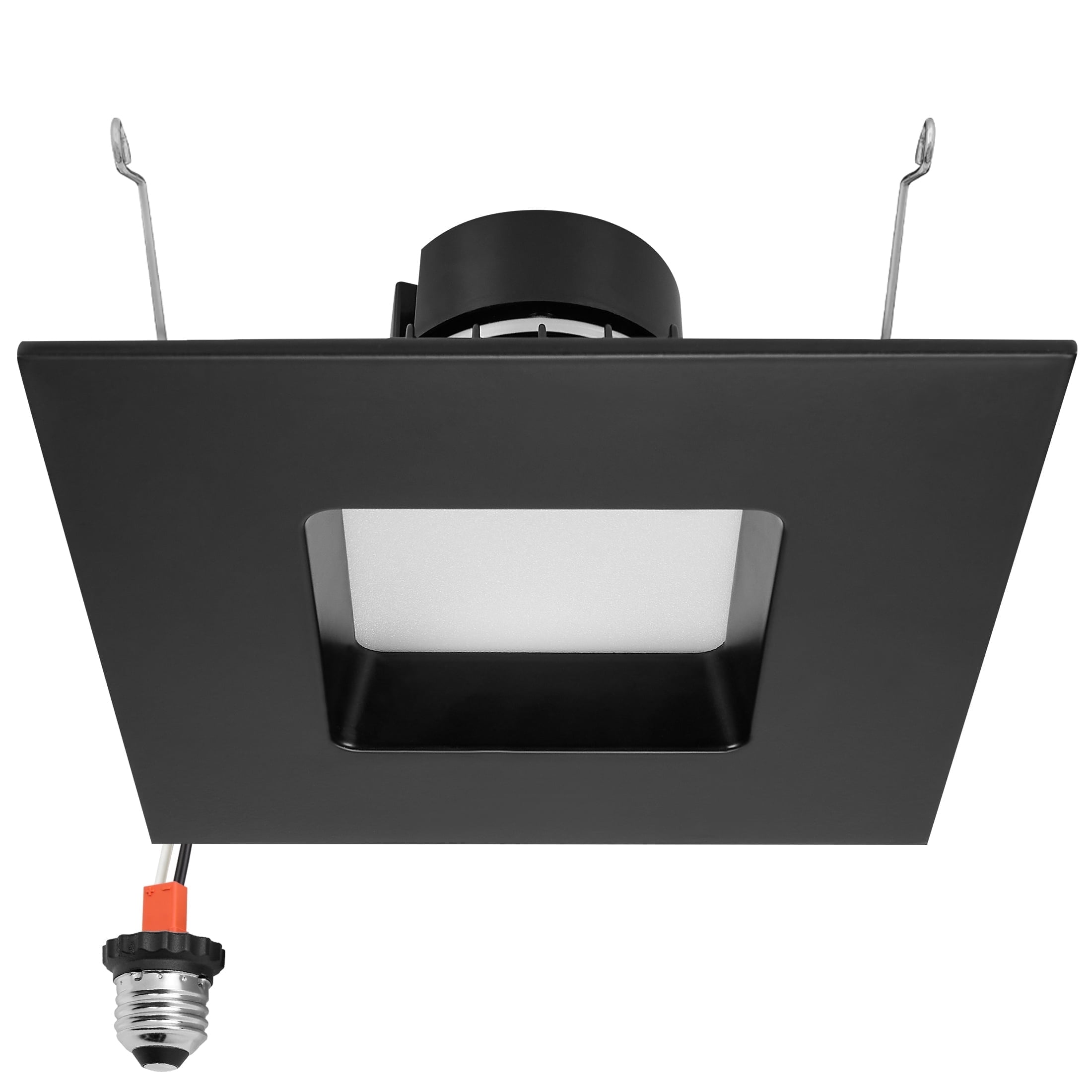Maxxima 6 in. 5 CCT Retrofit Square Recessed LED Downlight, Black, Trim ...