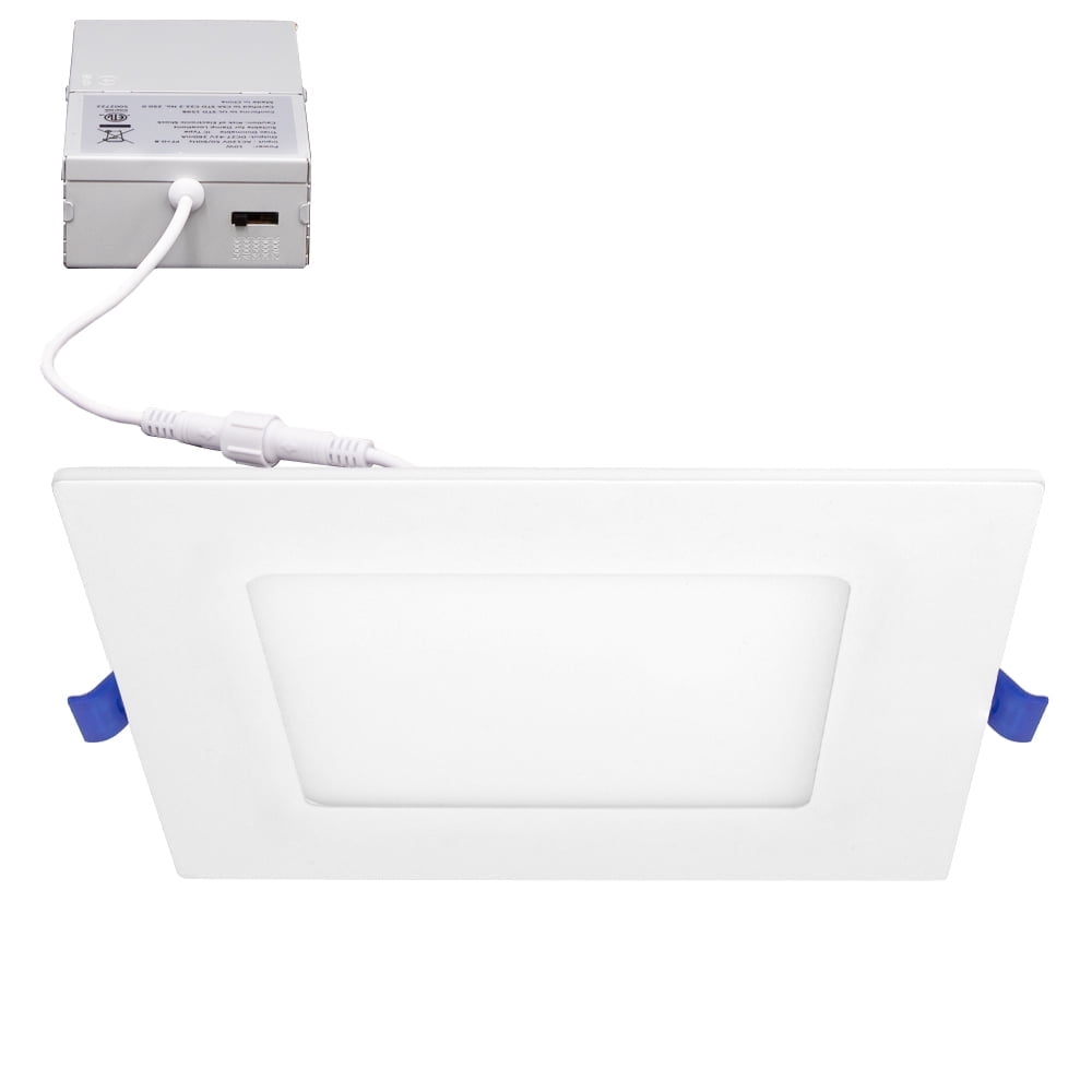 Maxxima 6 in. Square Ultra Thin LED Downlight, Slim Recessed Canless ...