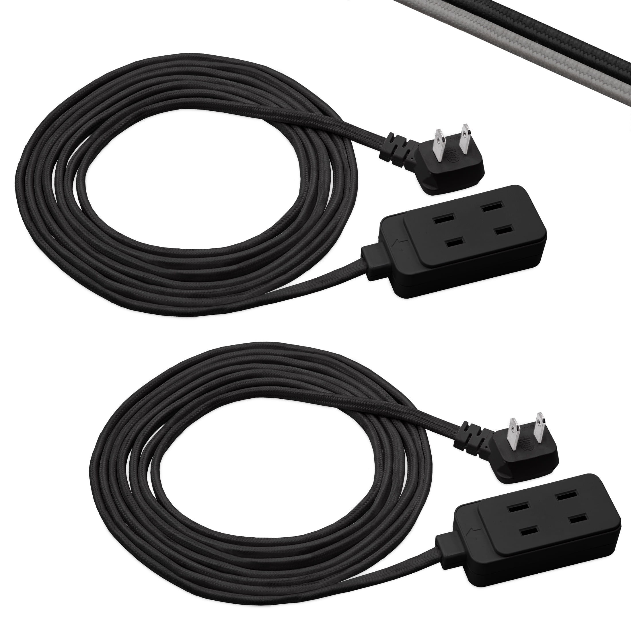 Maxxima 9 ft. 3 Outlet Braided Extension Cord - 2-Prong Flat Power ...