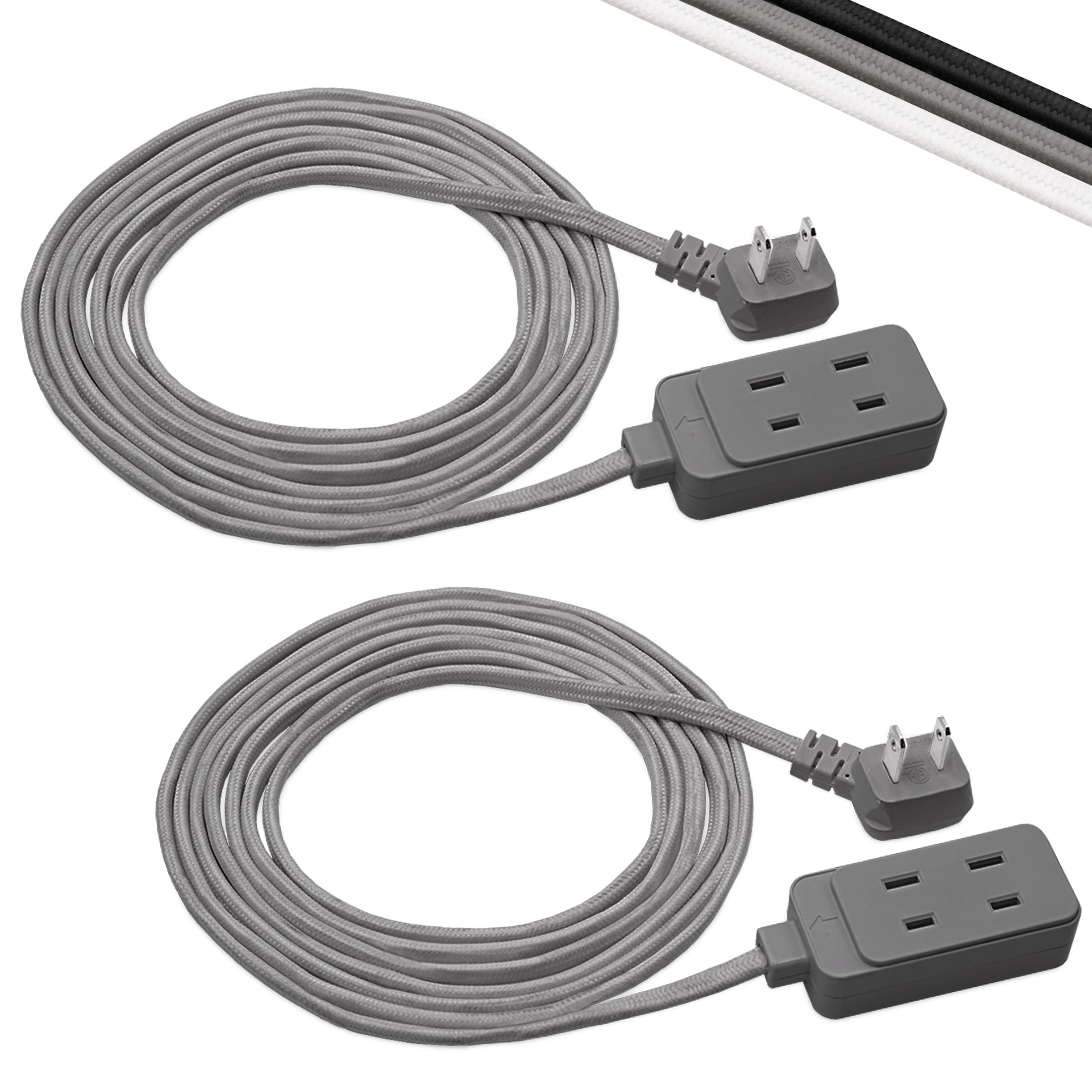 Maxxima 9 ft. 3 Outlet Braided Extension Cord - 2-Prong Flat Power ...