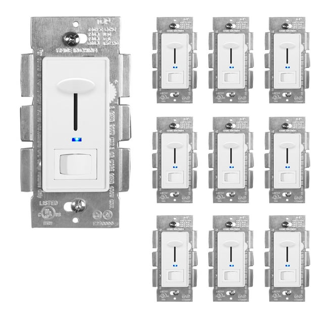 Maxxima Dimmer Electrical Light Switch with Blue Indicator Light, LED ...