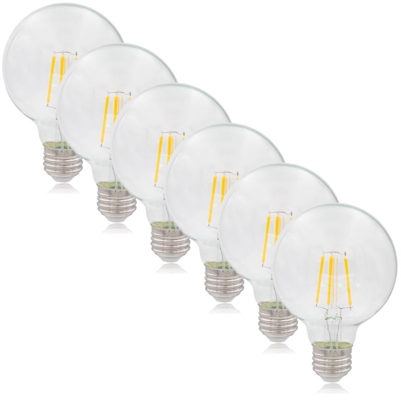 Maxxima G25 LED Light Bulb Globe Filament Bulb - 40 Watt Equal, 500 ...