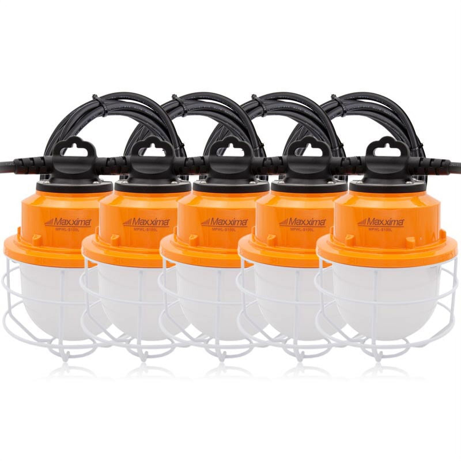 Maxxima Heavy Duty LED Construction String Light - 10,000 Lumens 100 ...