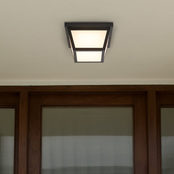 Maxxima LED Porch Light, Black, Frosted Lens, 1000 Lumens, 3000K ...