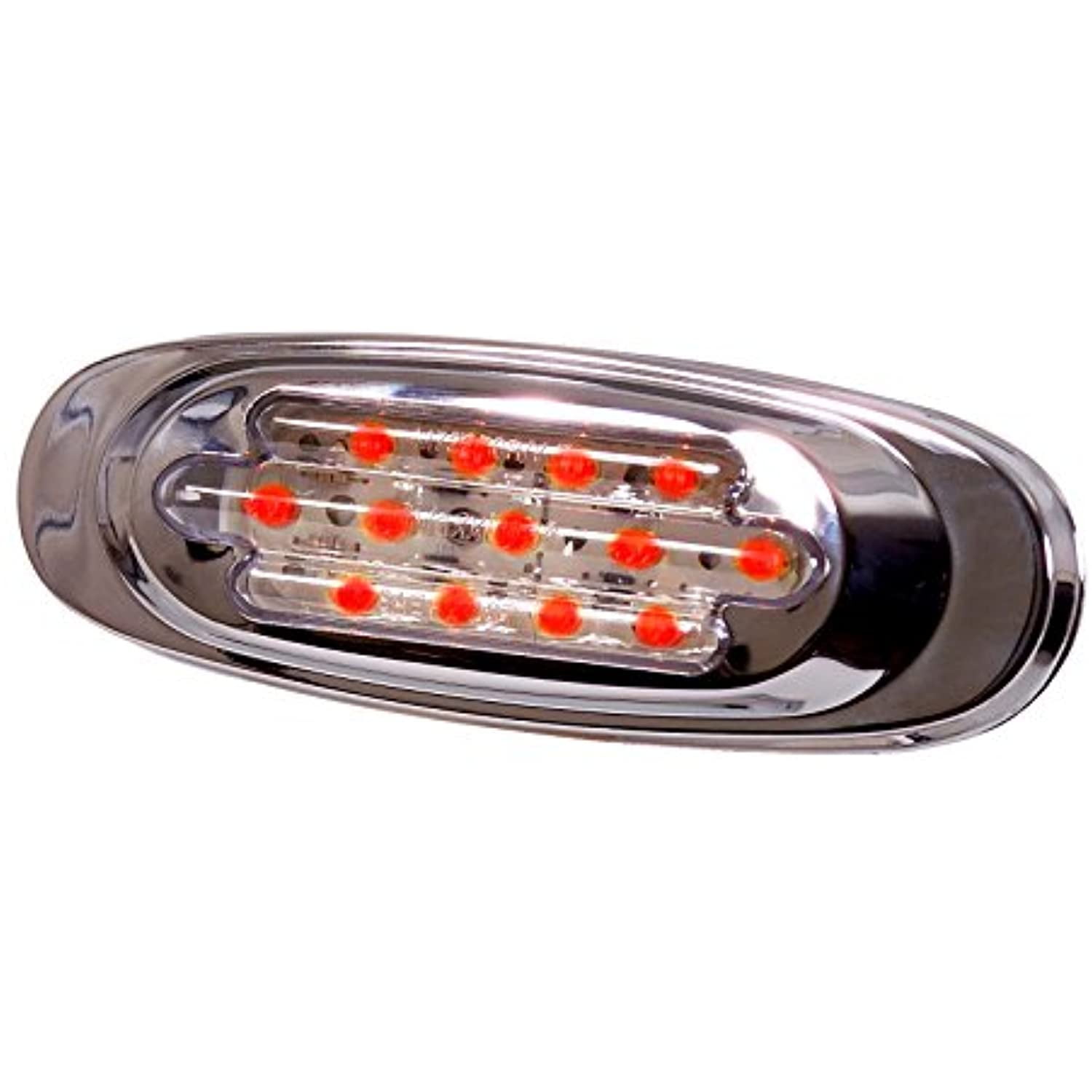 Maxxima M72270RCL Red LED Clear Lens Oval Clearance Marker Light with ...