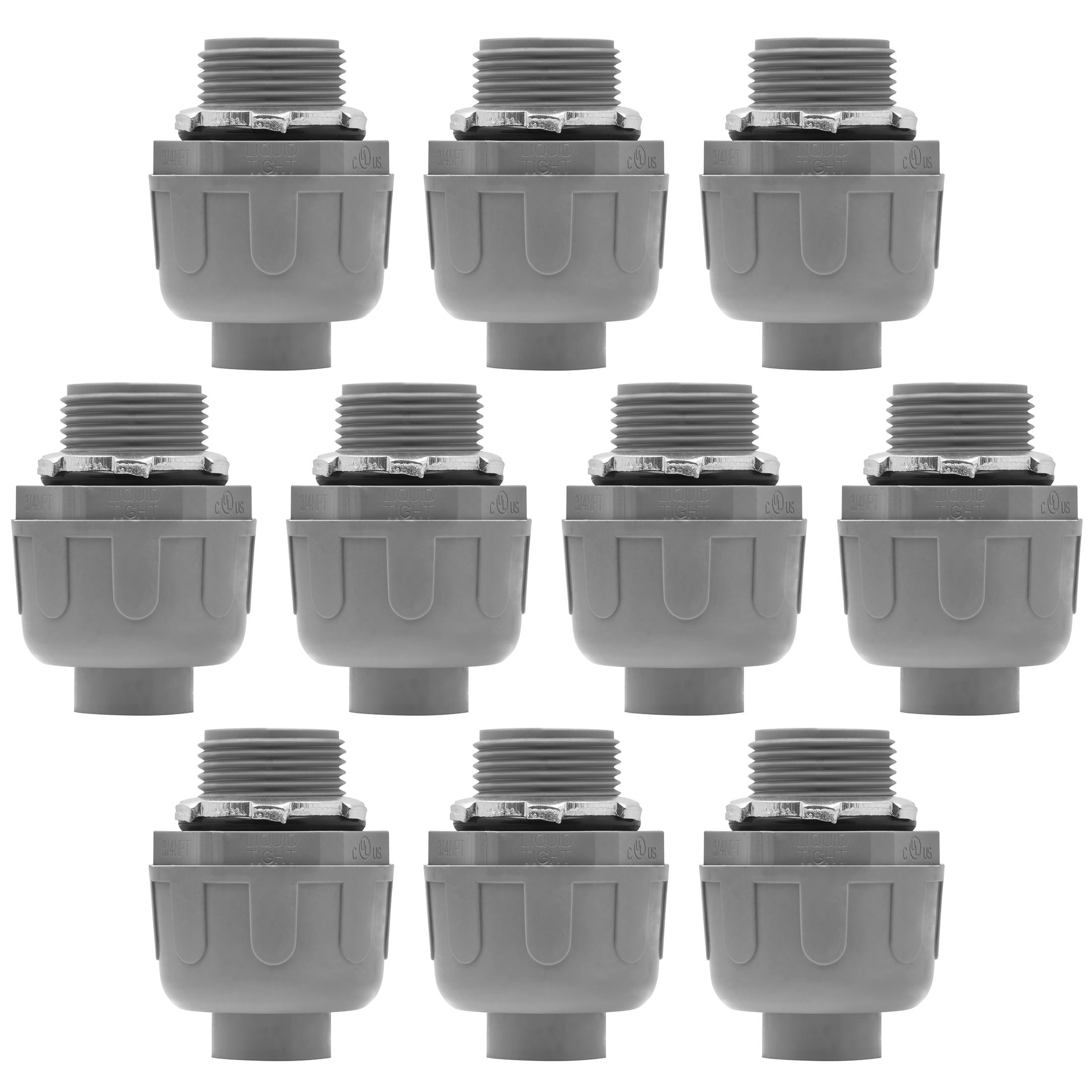 Maxxima ¾ in. NPT Straight Liquid Tight Conduit Connectors, Non ...