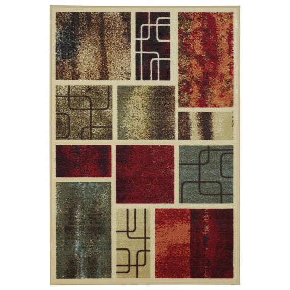 Maxy Home Hamam Collection Beige/Red Geometric Accent Rug, 1' x 2 ...