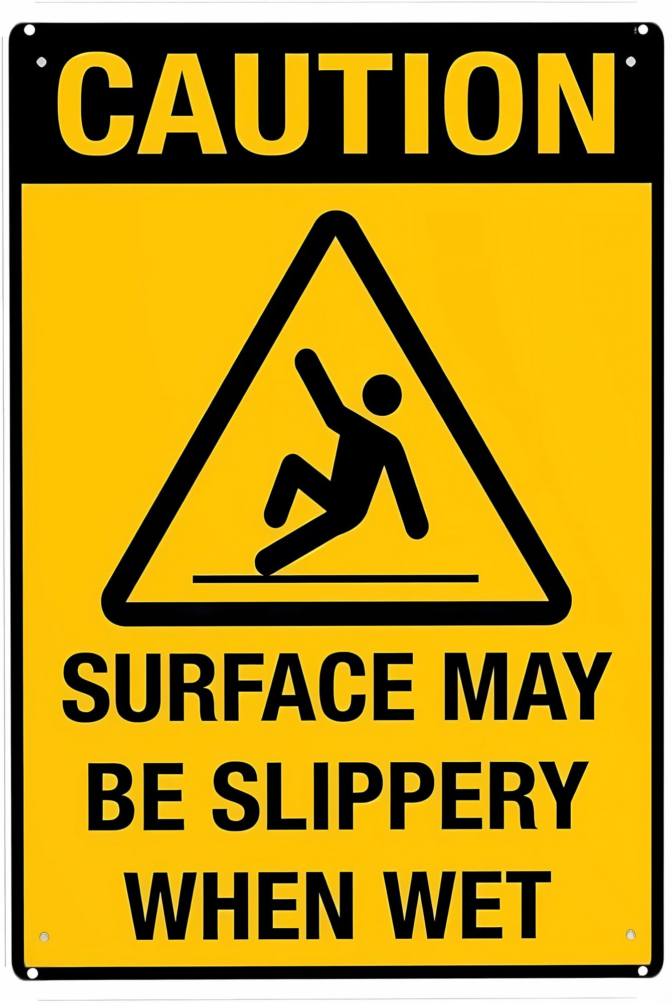 May Be Slippery When Wet Sign - 8"x12" Vintage Metal Warning Sign, Wet ...