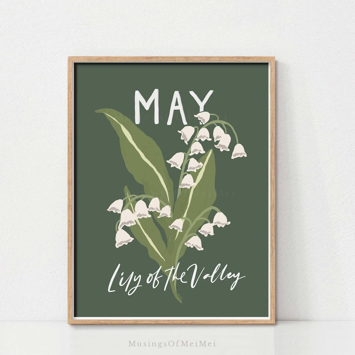 May Birth Month Flower Wall Art, Lily Of The Valley Botanical Print For ...