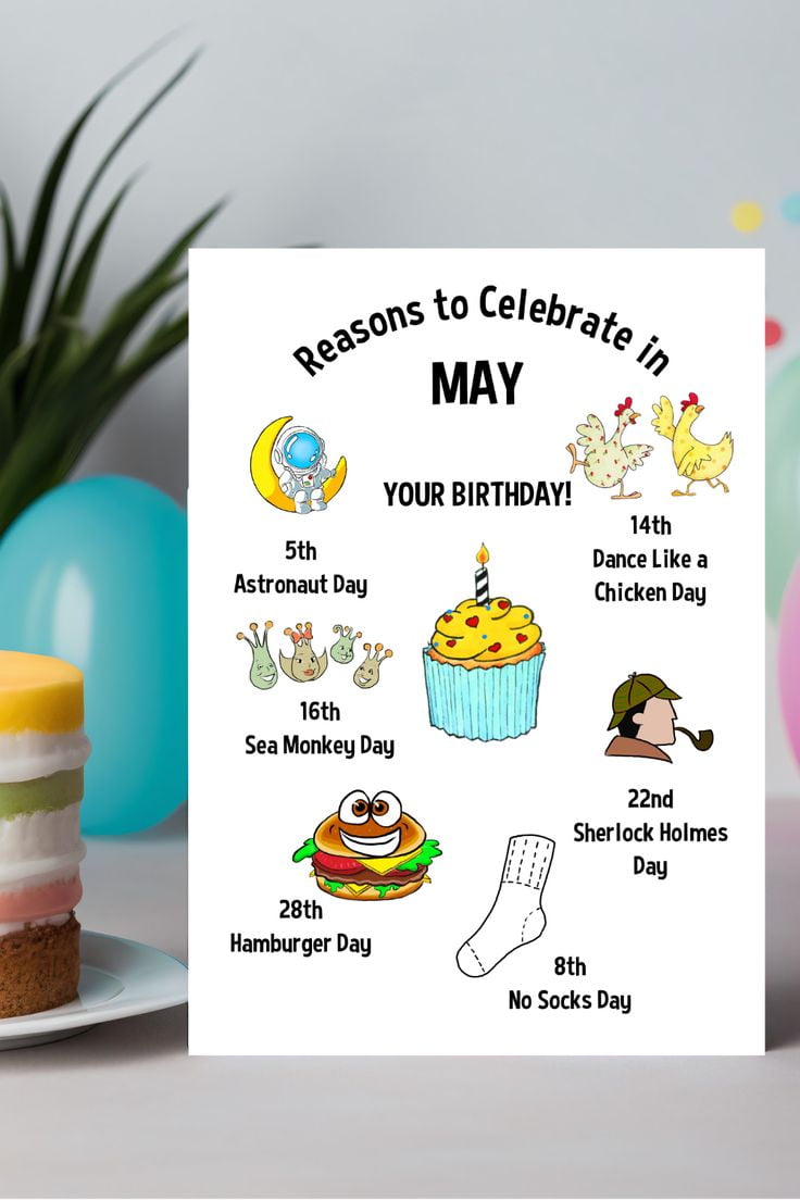 May Celebration Calendar Poster – Fun Reasons to Celebrate Each Day ...