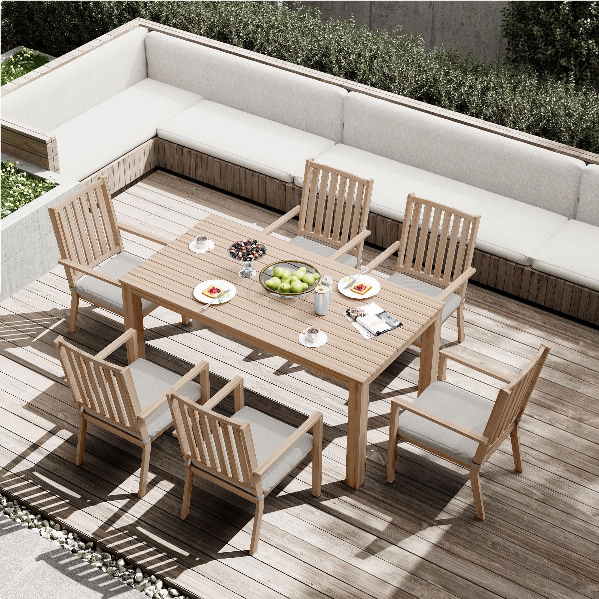 May in Color Aluminum 7 Pieces Patio Dining Sets, Outdoor Dining Table ...