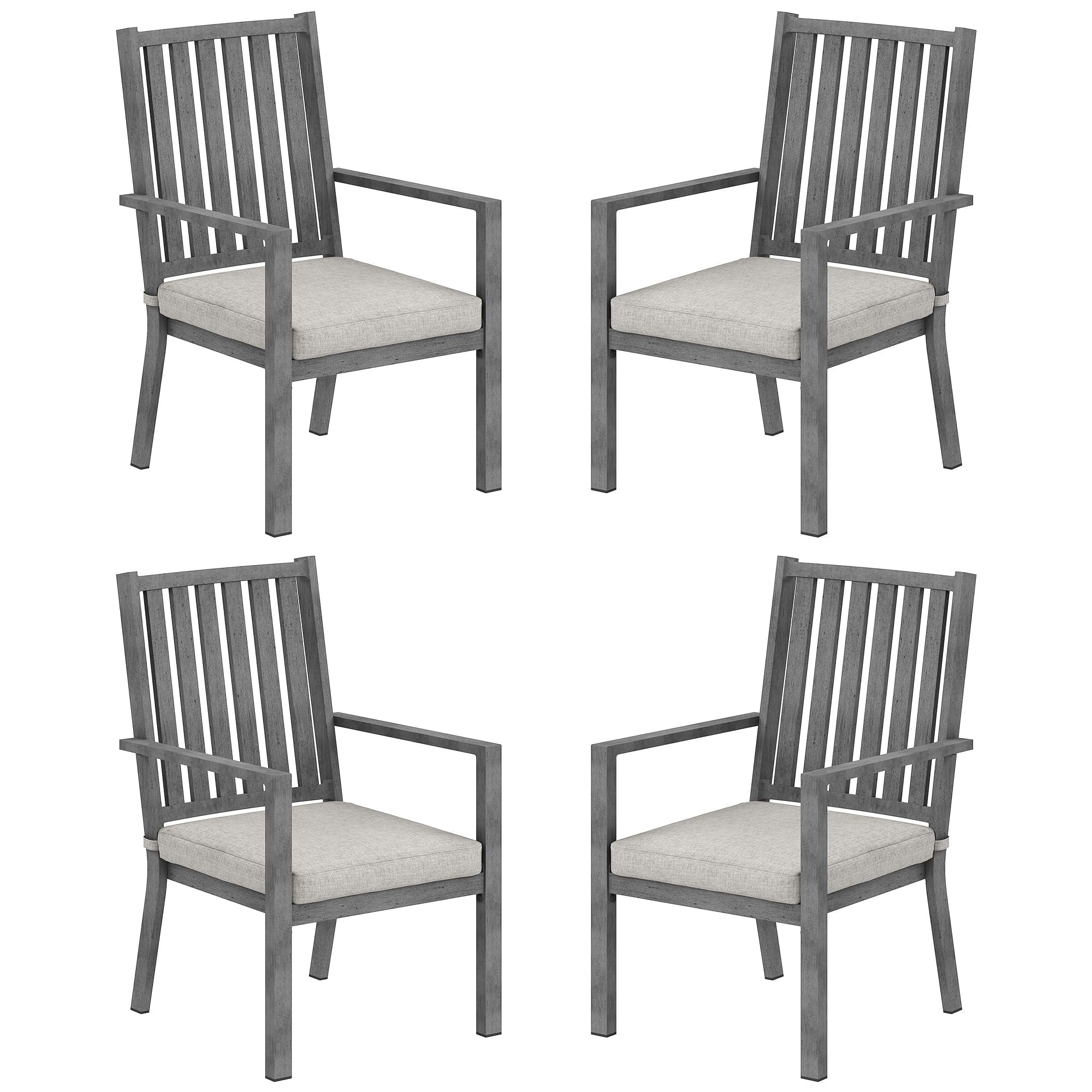 May in Color Patio Dining Chair Set of 4, Aluminum Outdoor Dining ...