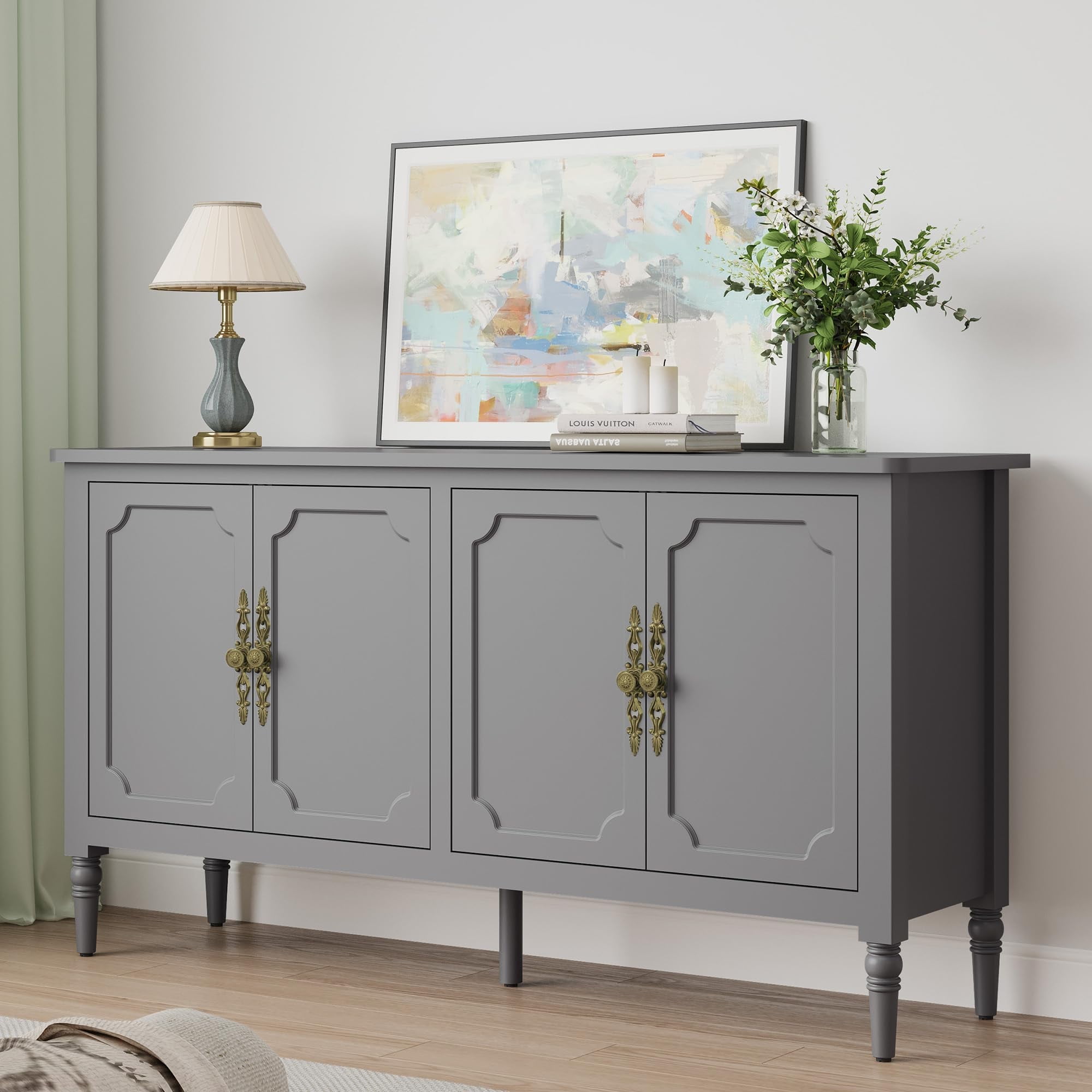 May in Color Sideboard, 58'' Mid Century Modern Storage Sideboards with ...