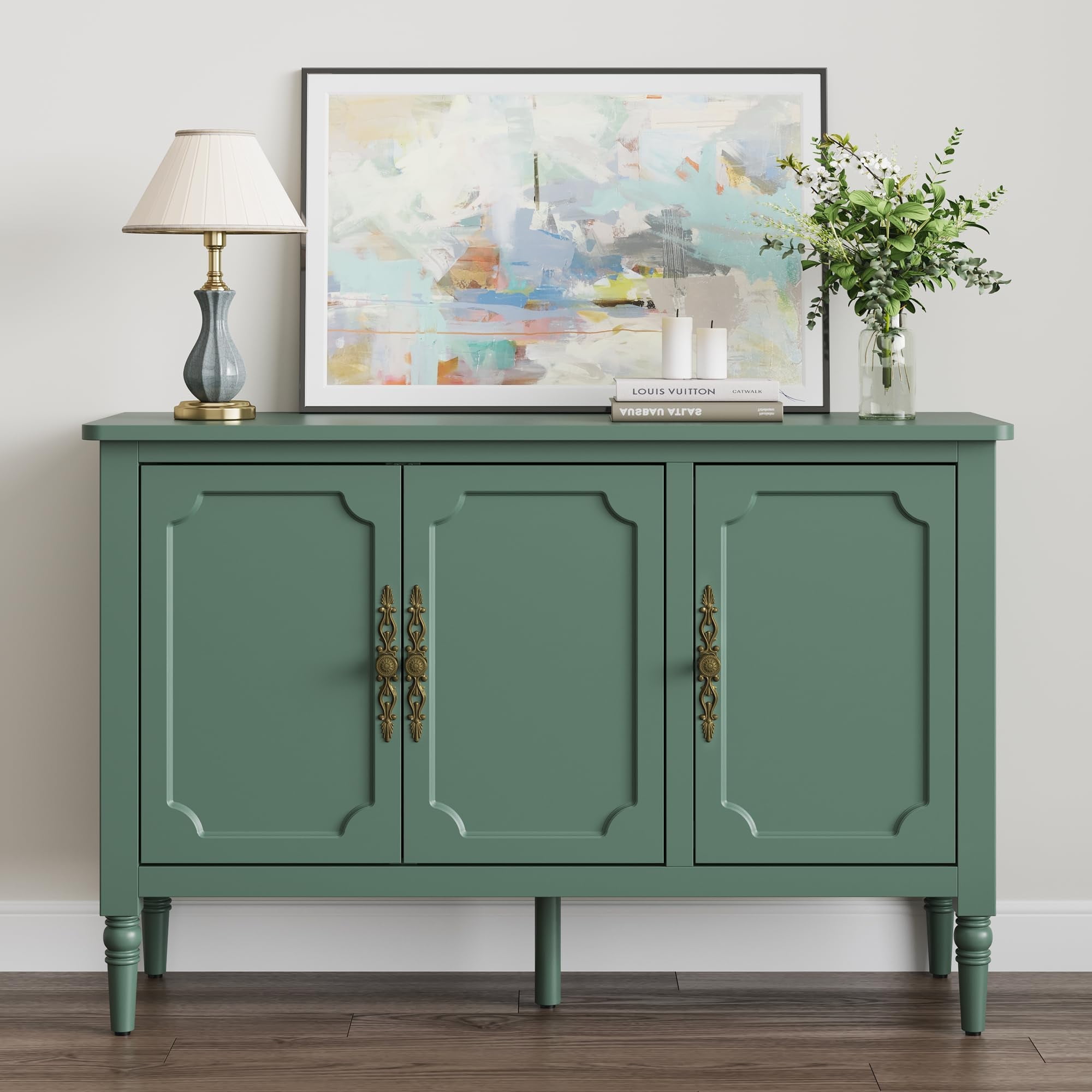 May in Color Storage Cabinet with 3 Doors, Mid-Century Sideboard ...