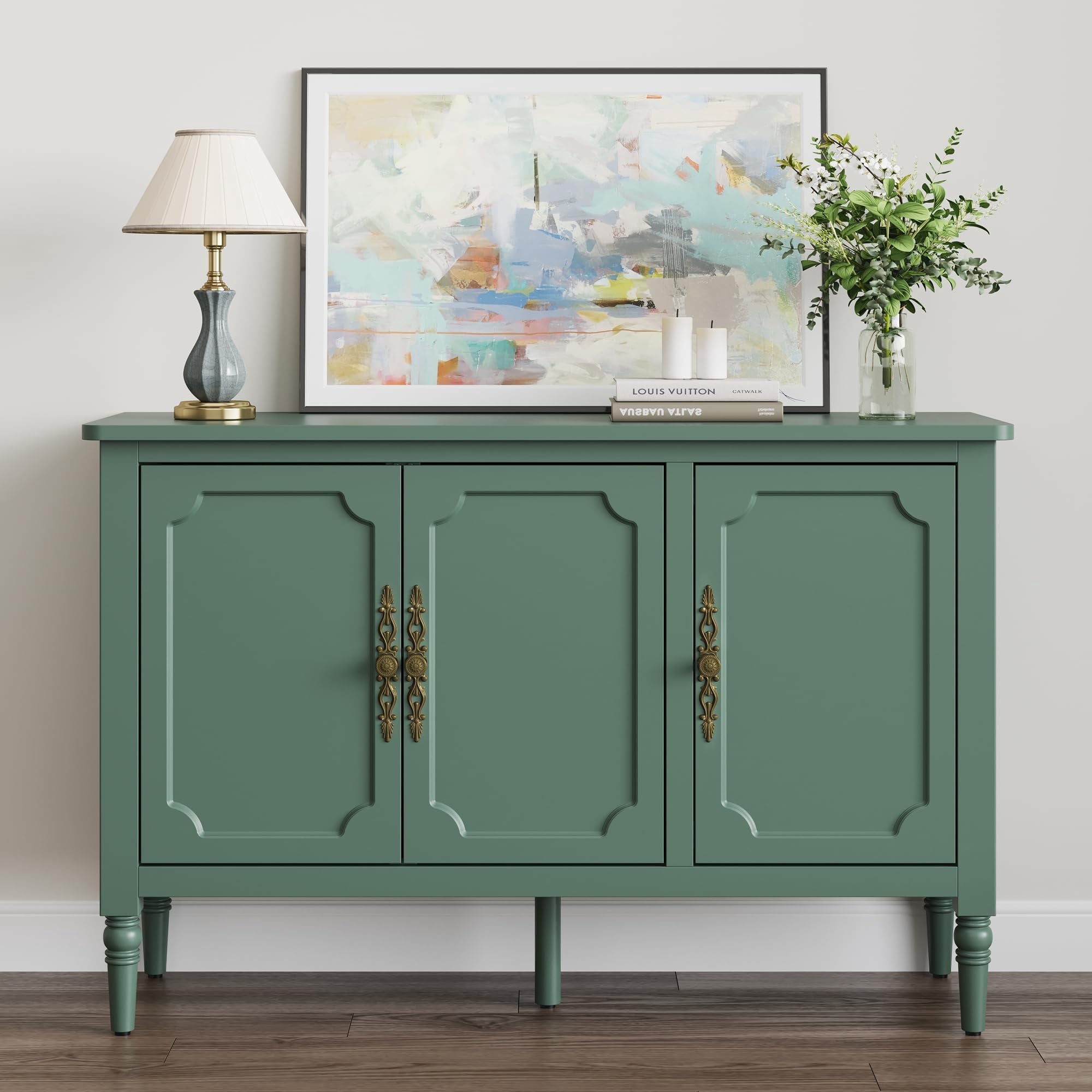 May in Color Storage Cabinet with 3 Doors, Mid-Century Sideboard ...
