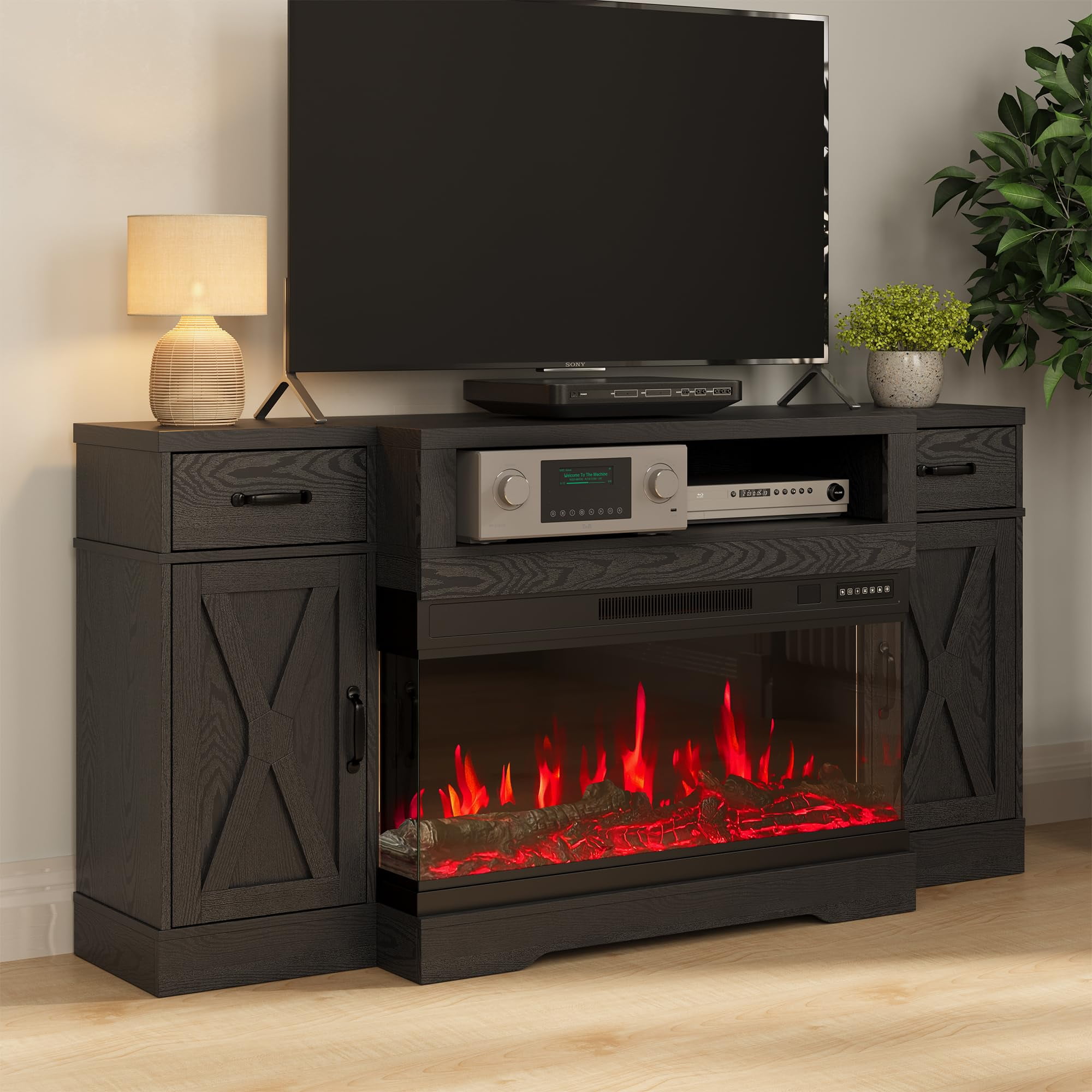 May in Color TV Stands with 36'' Fireplace for TVs up to 75'', Media ...