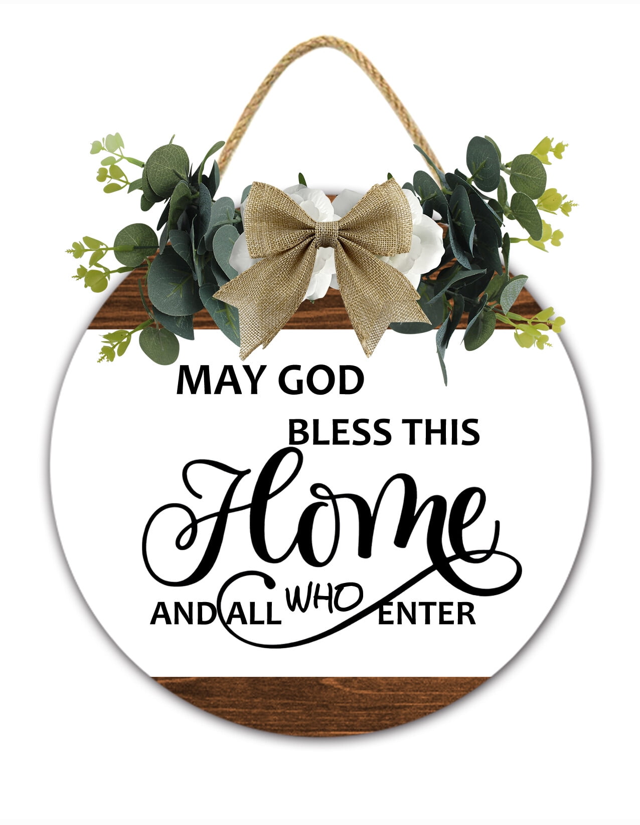 May God Bless This Home And All Who Enter Wooden Door Hanger, Farmhouse ...
