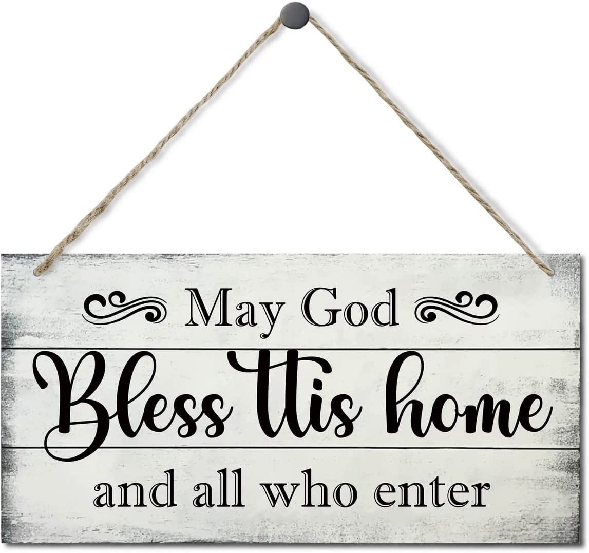 May God Bless This Home Decor Wood Plaque Hanging Sign, God Bless Sign ...