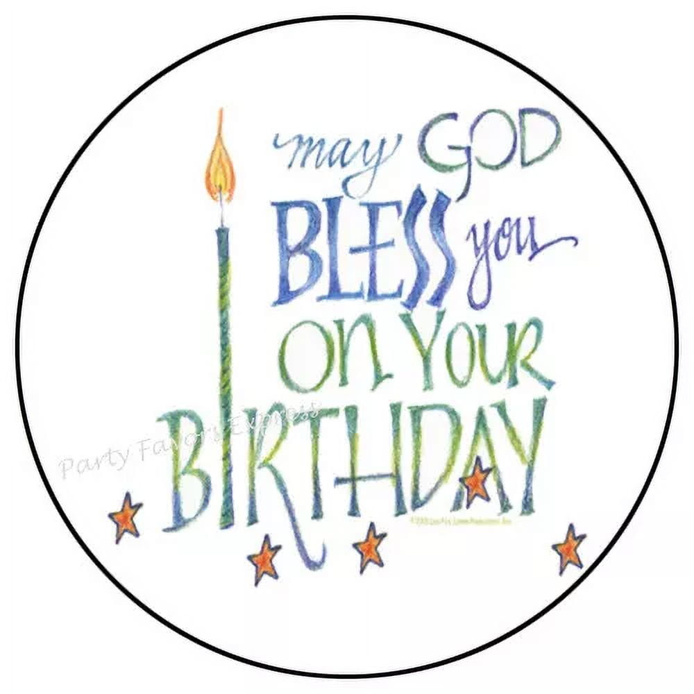 May God Bless You On Birthday Sticker Party Favor Sticker Envelope ...