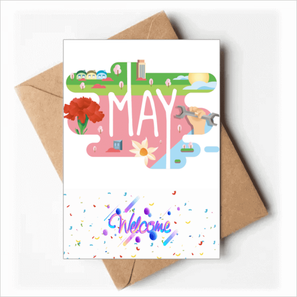 May Month Season Illustration Welcome Back Greeting Cards Envelopes ...