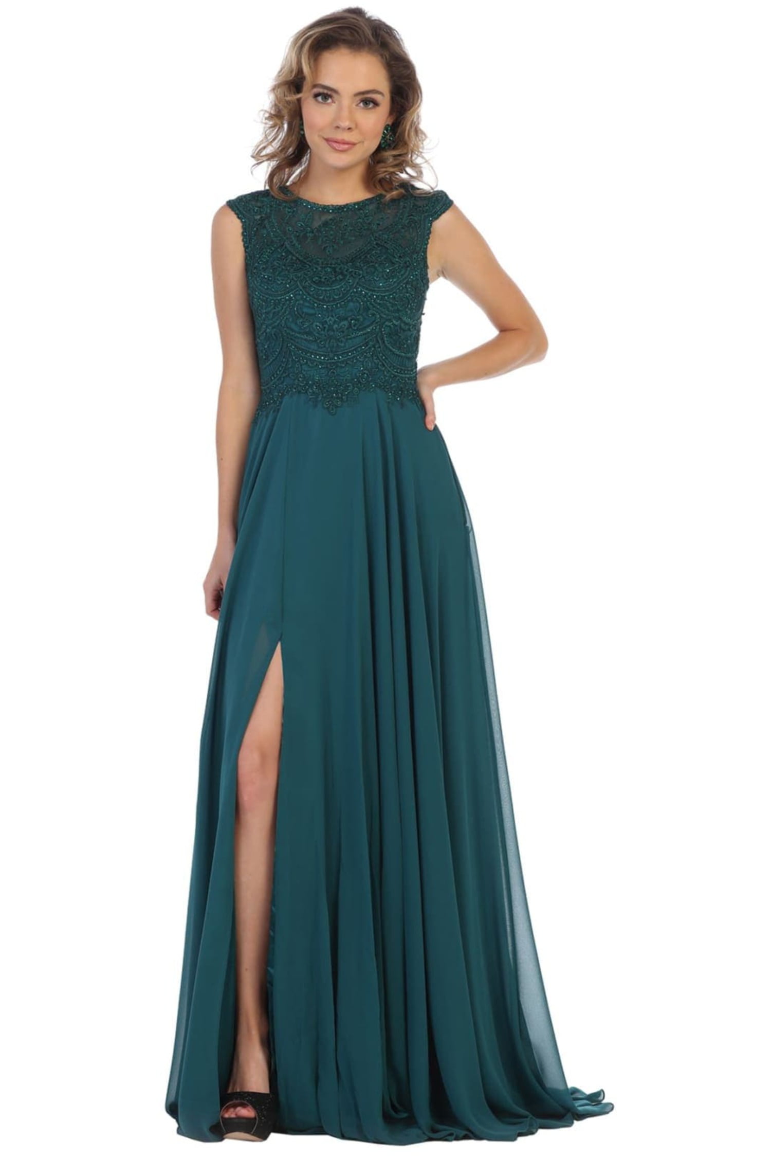 May Queen Juniors Womens Classy Evening Formal Designer Gown - Walmart.com