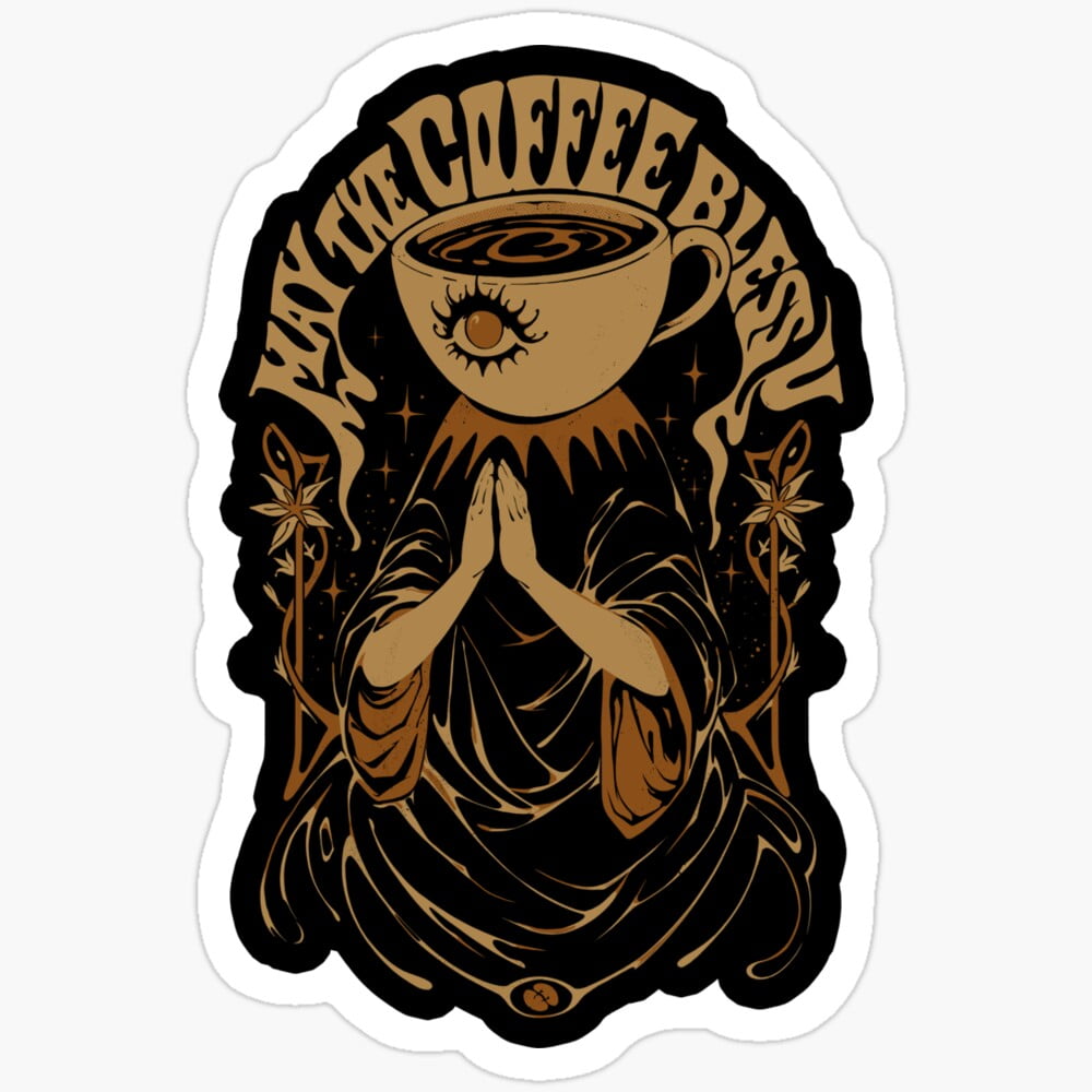 May The Coffee Bless You Sticker Phone Decal Water Bottle Stickers Car ...
