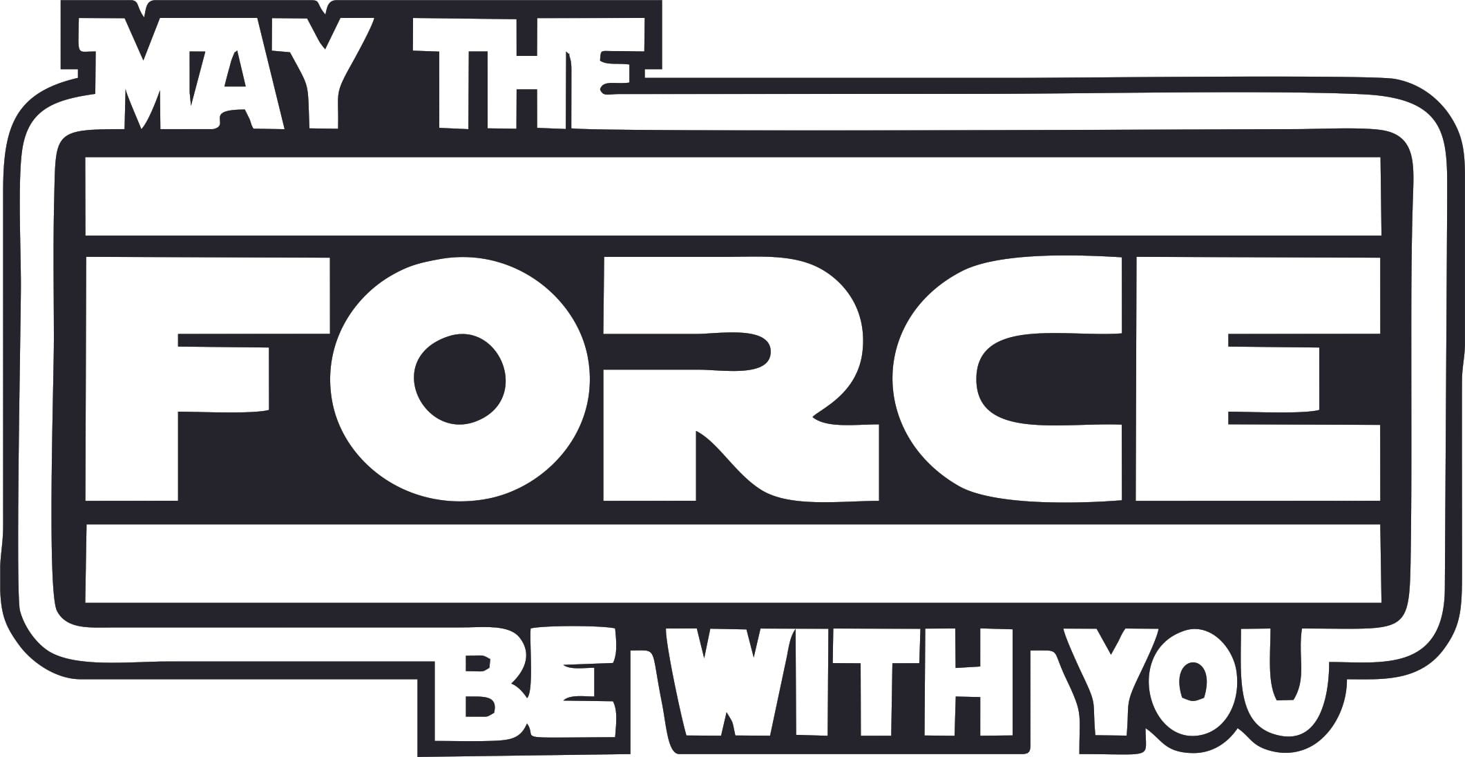 May The Force Be With You Logo Cartoon Character Wall Art Vinyl Sticker ...