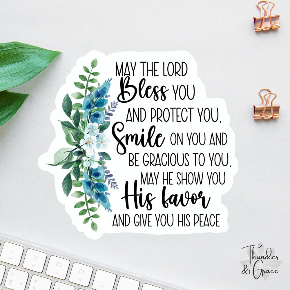 May The Lord Bless You Sticker, Best Friend Gifts, Bible Verse Sticker ...