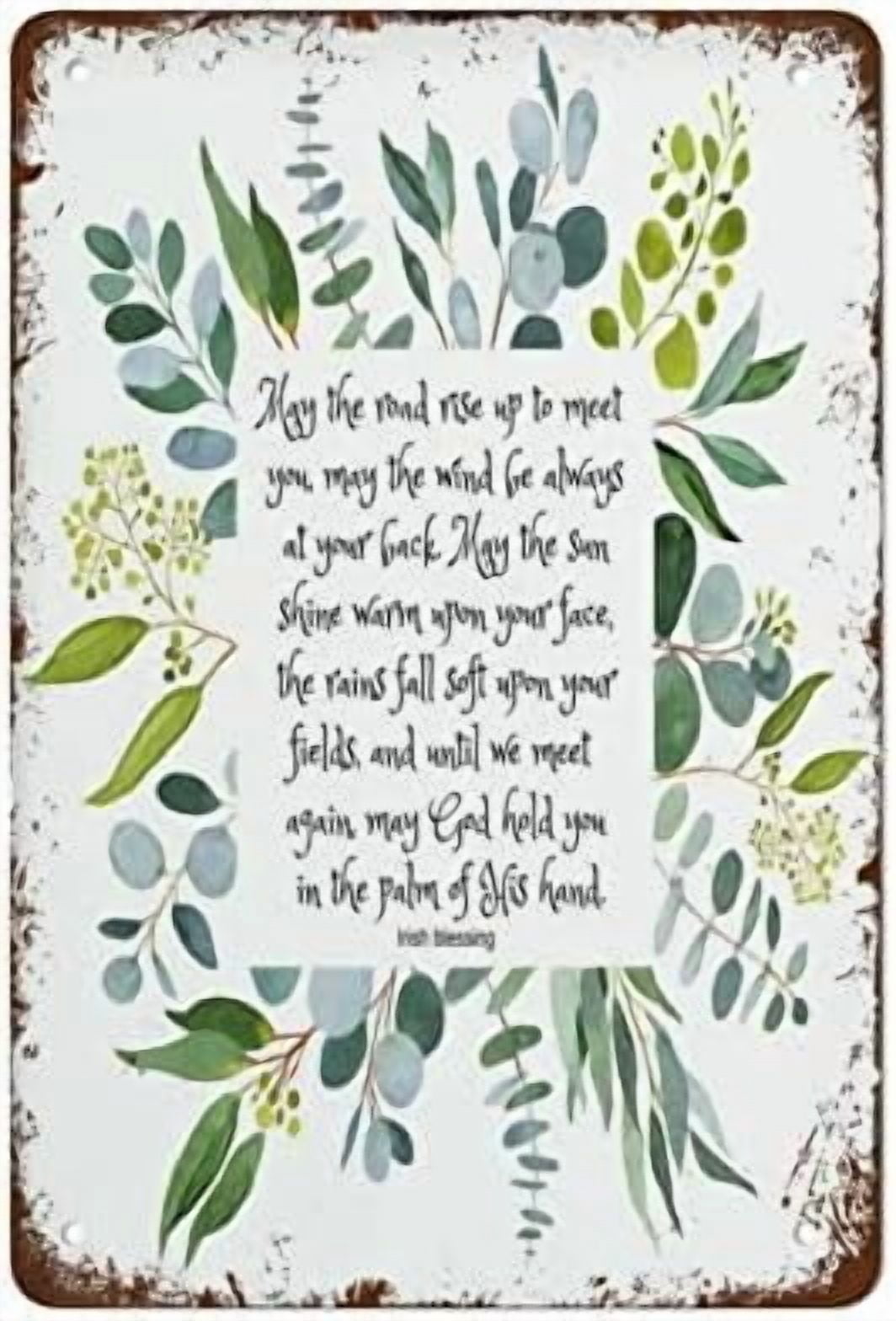May The Road Rise Up To Meet You Irish Blessing Print - Vintage Metal ...