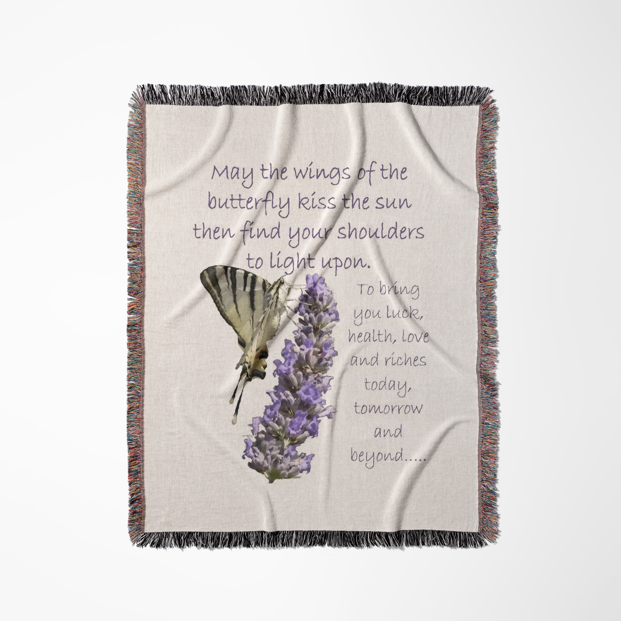 May The Wings Of The Butterfly Kiss The Sun Irish Blessing, Woven ...