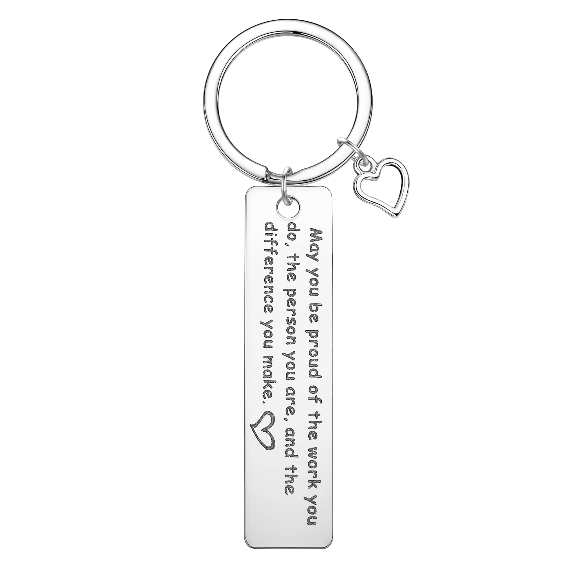 May You be Proud of the Work Keyring Stainless Steel Coworker Keychain ...