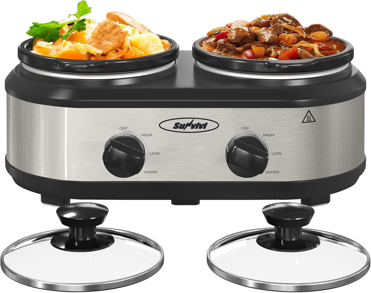 May in Color Dual Slow Cooker with 2 Removable Ceramic Pots, 3 ...